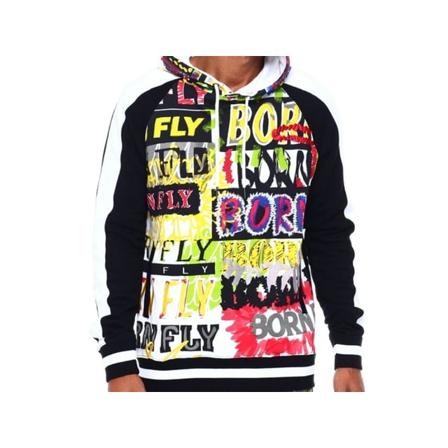 Born Fly Men's Graphic Print Hooded Sweatshirt Size Medium - Walmart.com