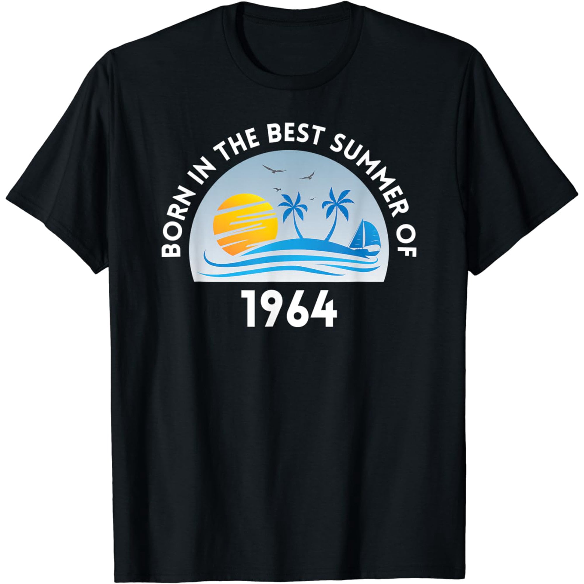 Born In 1964 Birthday Party Cake Summer Sun Beach Palms Boat pure ...