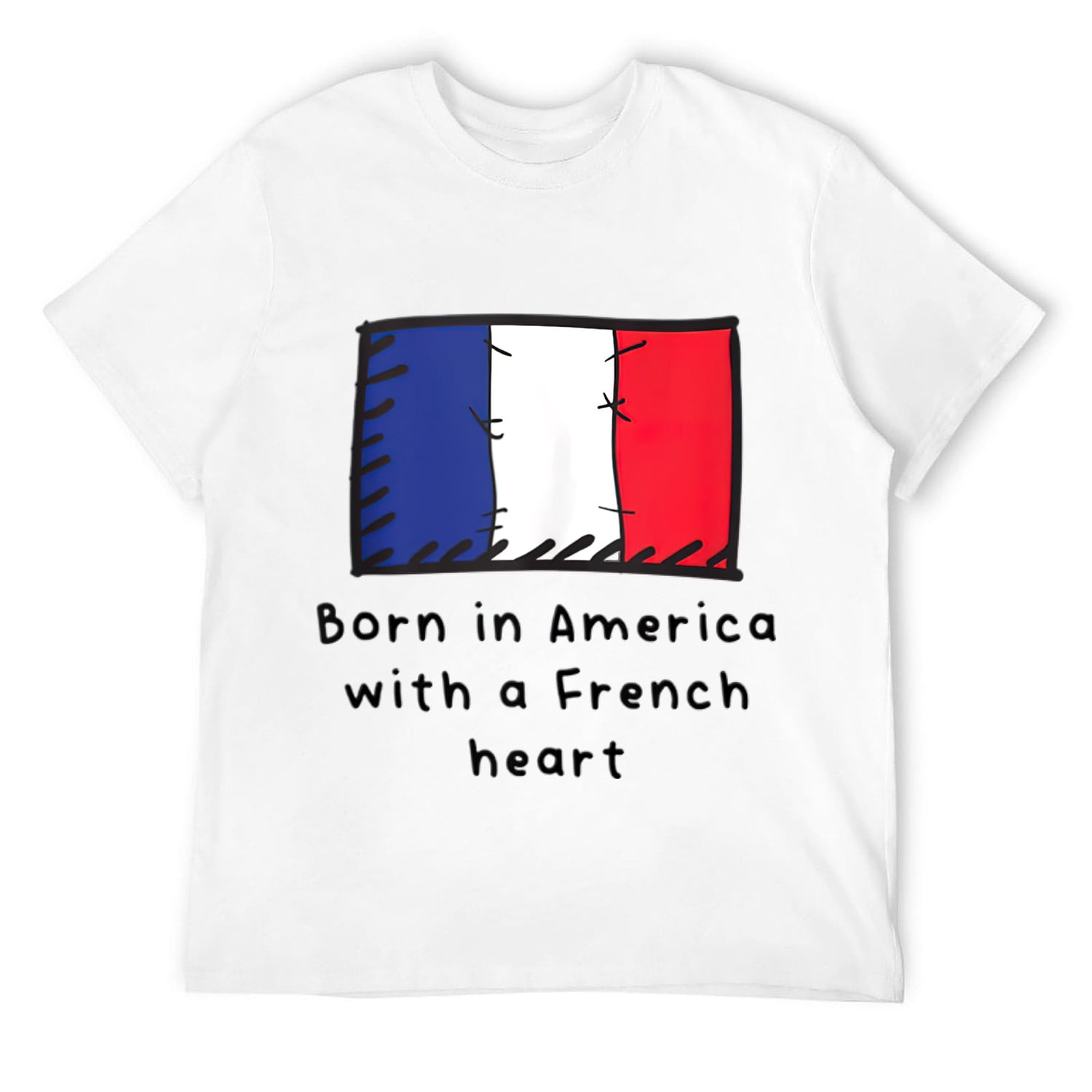 Born In America With A French Heart Cute France Flag T Shirts - Walmart.com