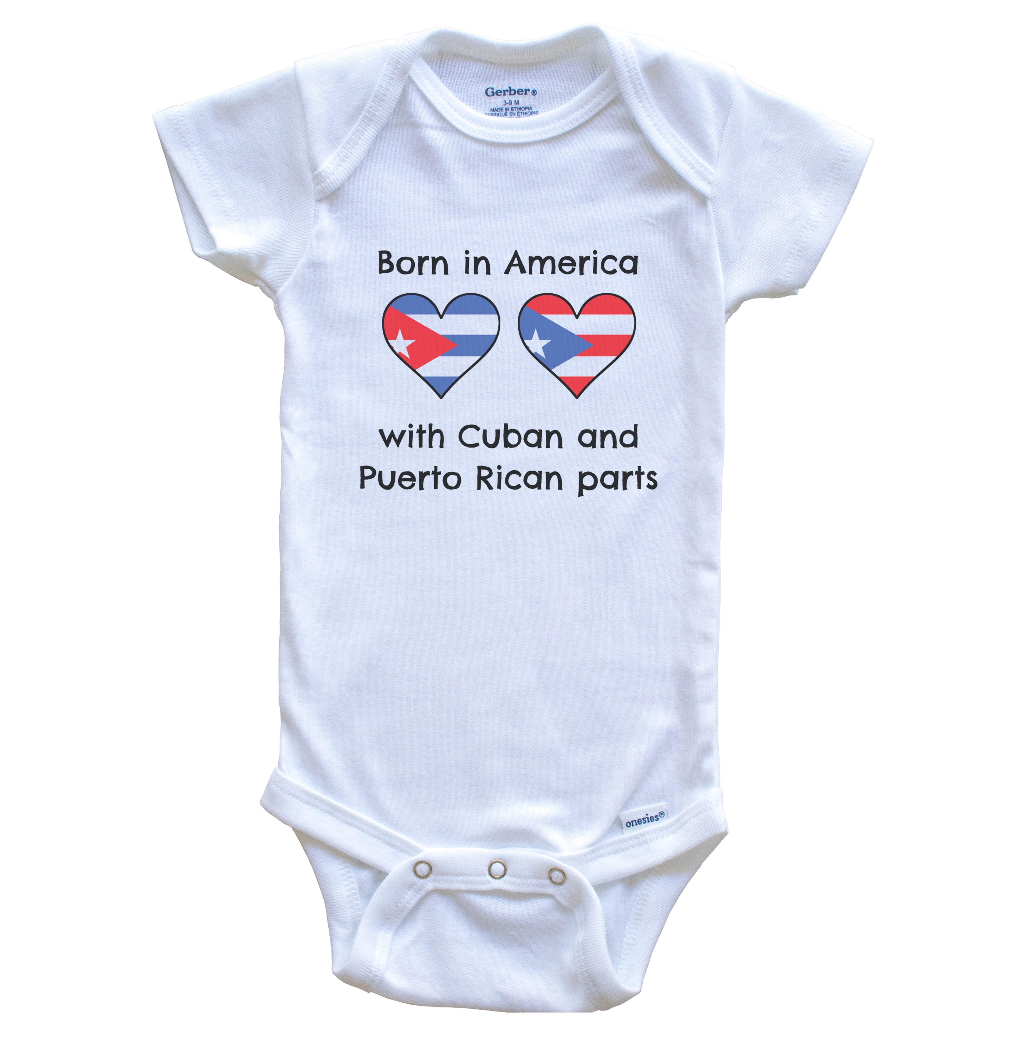 Born in America with Cuban and Puerto Rican Parts Funny Cuba Puerto ...