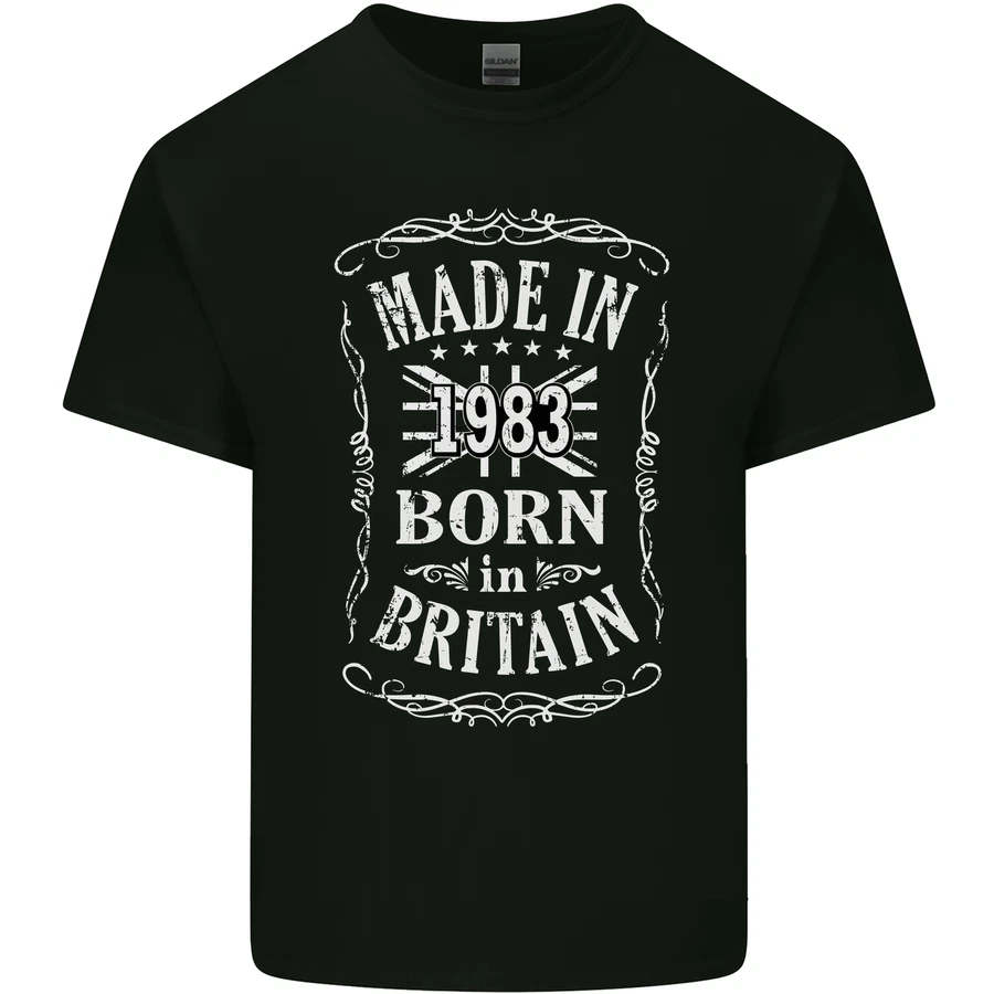 Born In Britain 43rd Birthday Made 1983 Retro Style Cotton Shirt,for ...