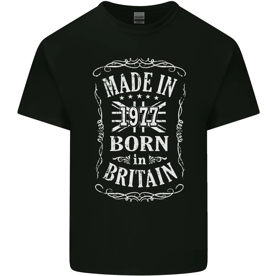 Born In Britain 49th Birthday Made 1977 Cotton Graphic Shirt,for unisex ...