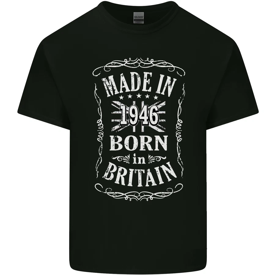 Born In Britain 80th Birthday Made 1946 Retro Style Cotton Shirt,for ...
