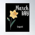 Born In March Daffodil Birthday Birth Month Flower Poster Wall Art ...