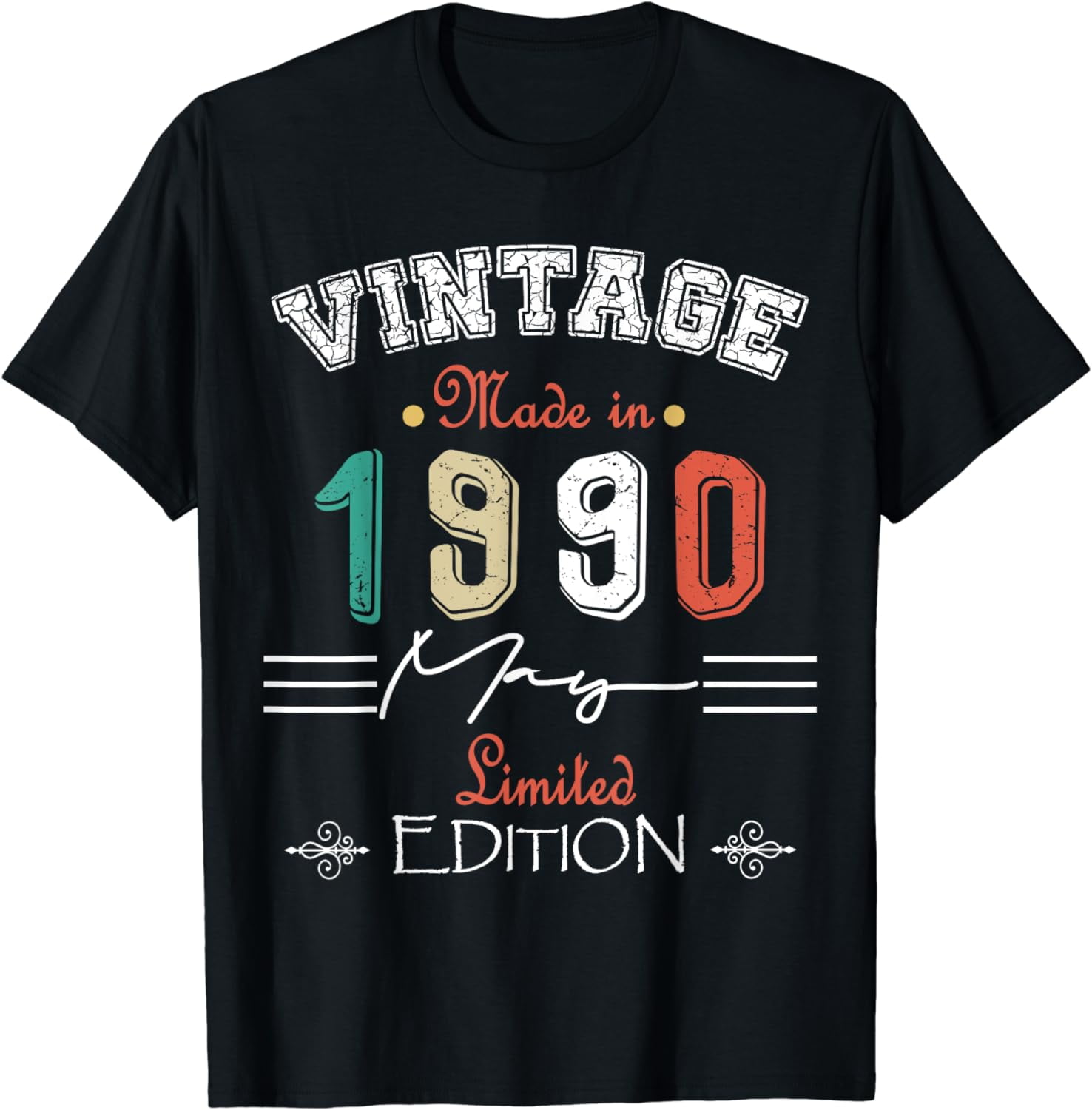 Born In May 1990 Vintage Happy Birthday 34th years T-Shirt - Walmart.com