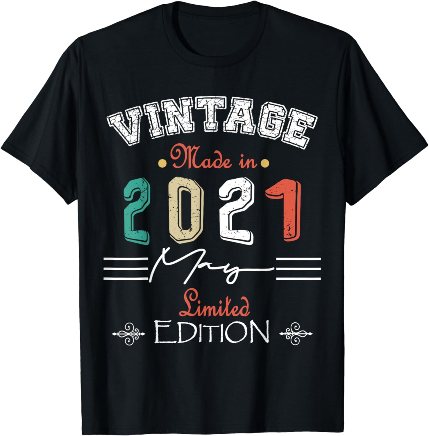 Born In May 2021 Vintage Happy Birthday 3th years T-Shirt - Walmart.com