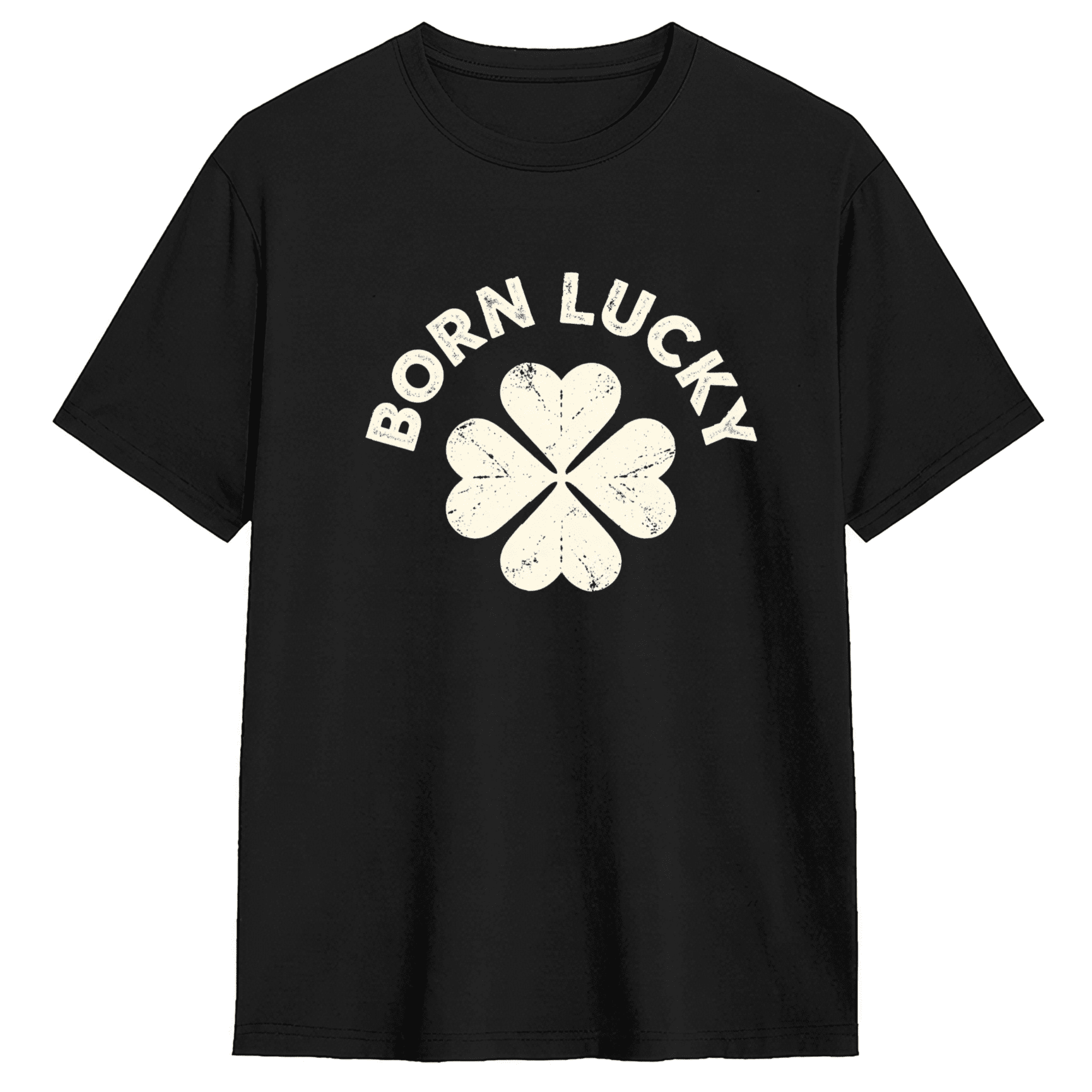 Born Lucky Retro Graphic Tee For Men And Women, Funny Party Cotton ...