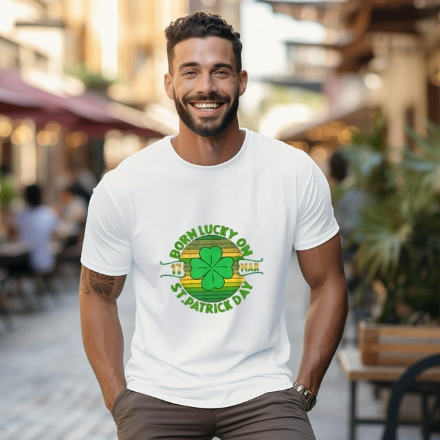 Born Lucky on 17th March Shirt/Sweatshirt/Hoodie St. Patrick's Day ...