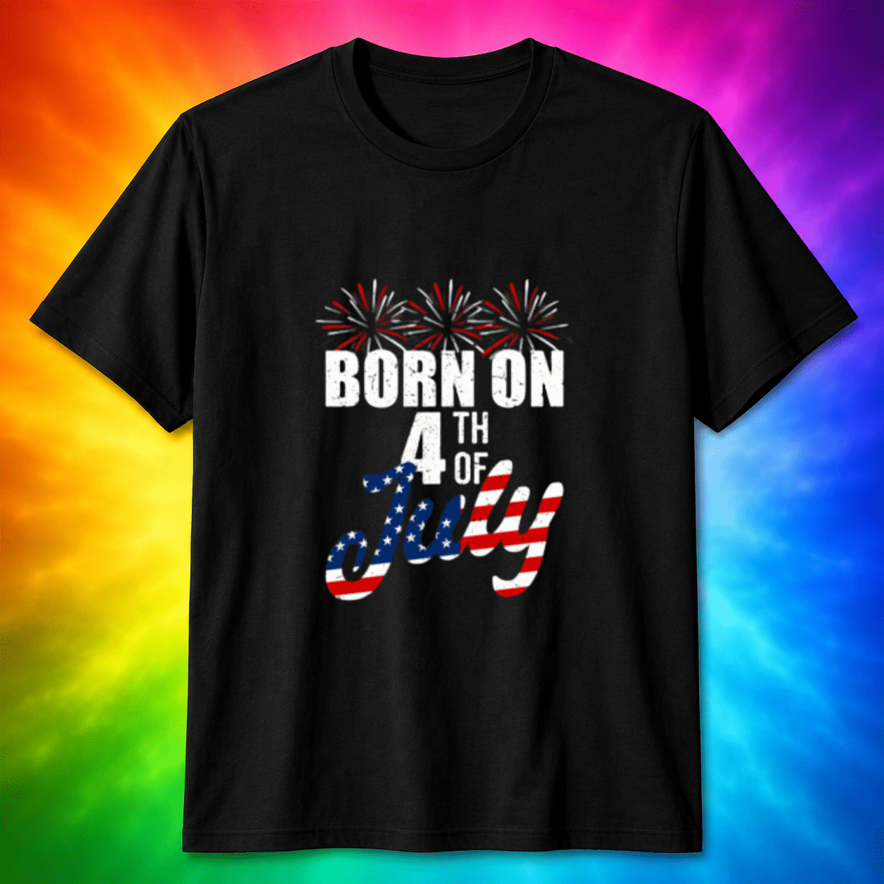 Born On 4th Of July Fireworks Patriotic Birthday T-Shirt, for men ...