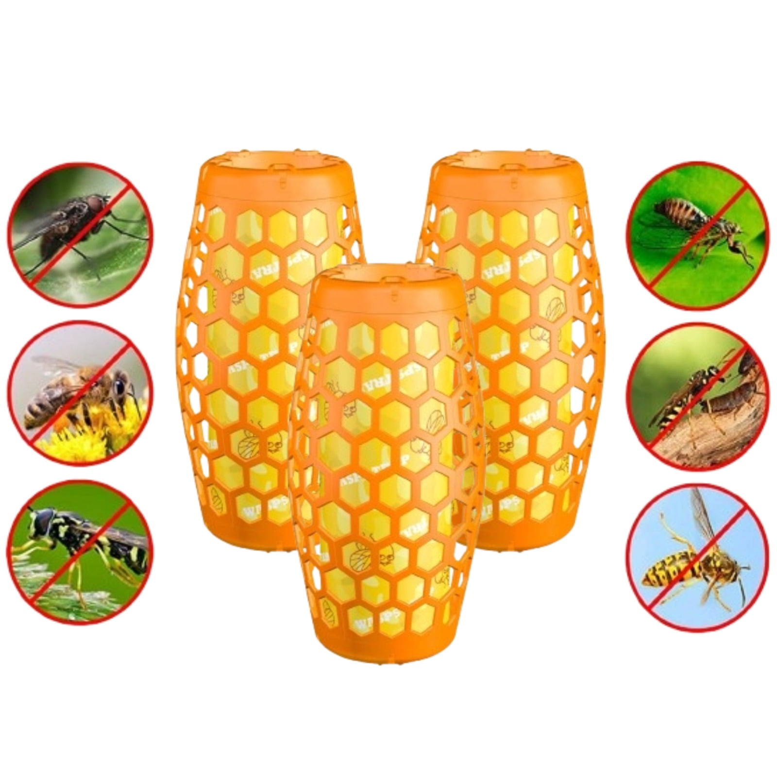 Born Pettry Upgraded 3 Pack Wasp Trap Outdoor Hanging, Carpenter Bee ...