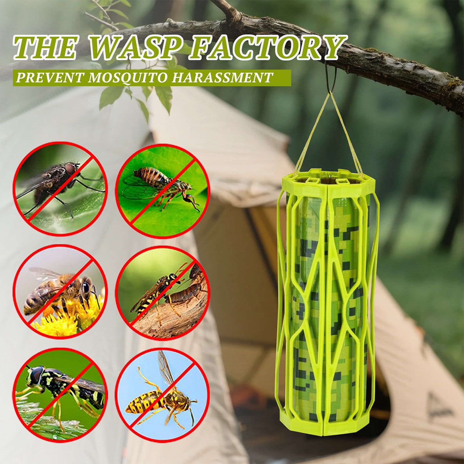 Born Pettry Upgraded Wasp Trap Outdoor Hanging, Carpenter Bee and ...