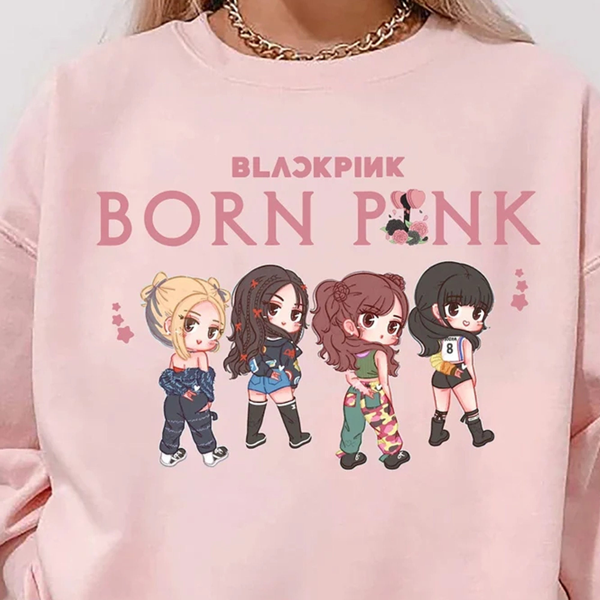 Born Pink Chibi Sweatshirt, Cute BLACKPINK Sweatshirt, BlackPink Born ...