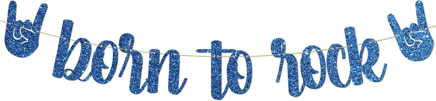 Born to Rock Banner, Rock and Roll Party Theme Decorations with Rock ...