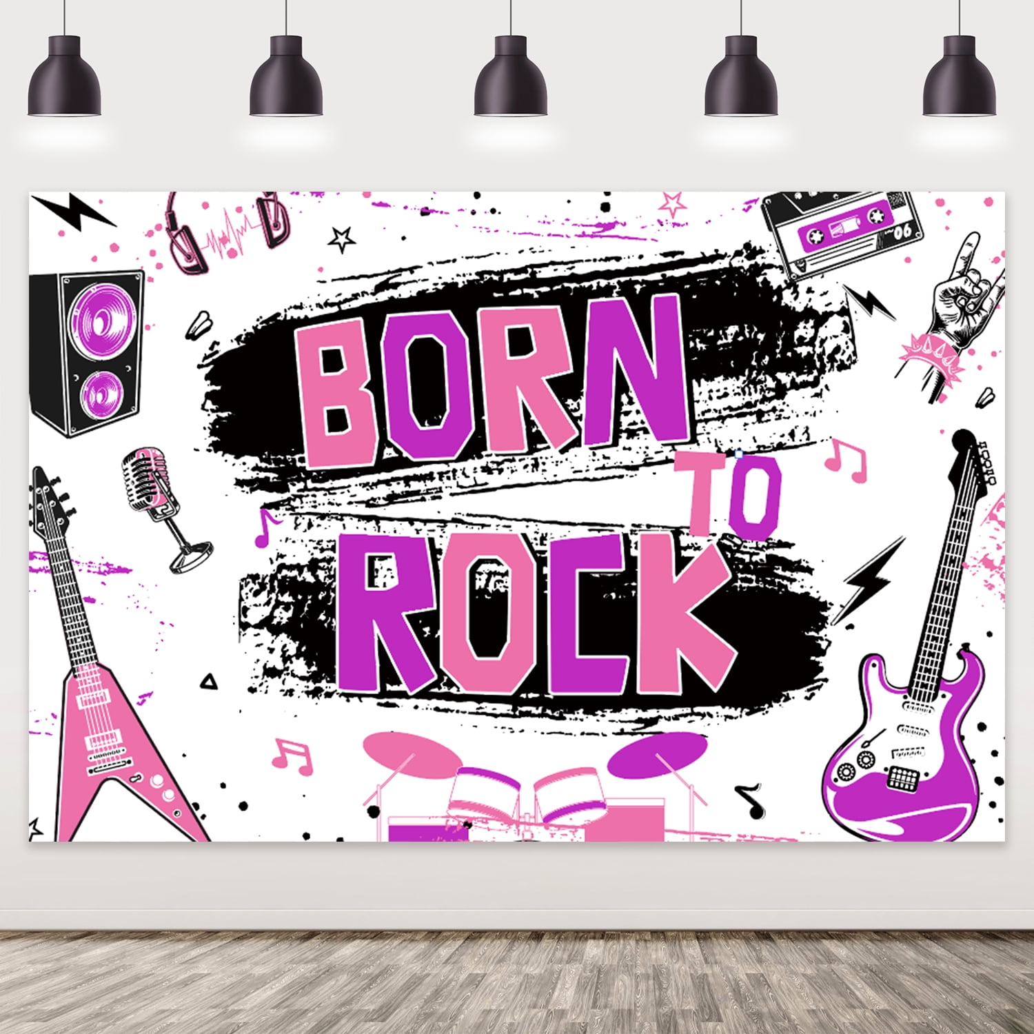 Born to Rock Party Decorations for Girls, Rock N Roll Musical Notes ...