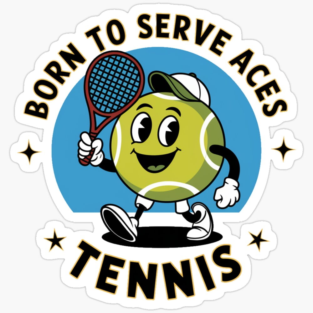 Born To Serve Aces: Tennis Fun Stickerphone Decal Water Bottle Stickers ...
