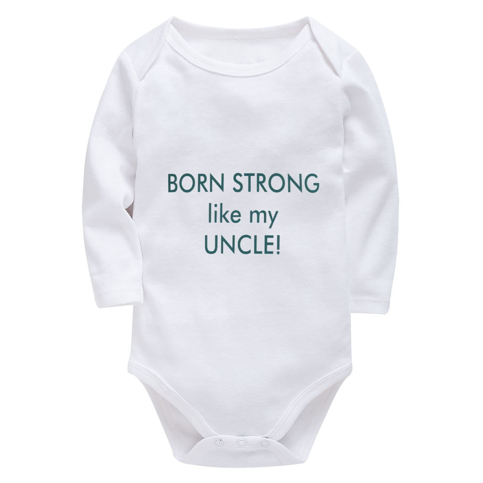 Born Strong Like My Uncle Newborn Outfit Gender Neutral Long Sleeve ...