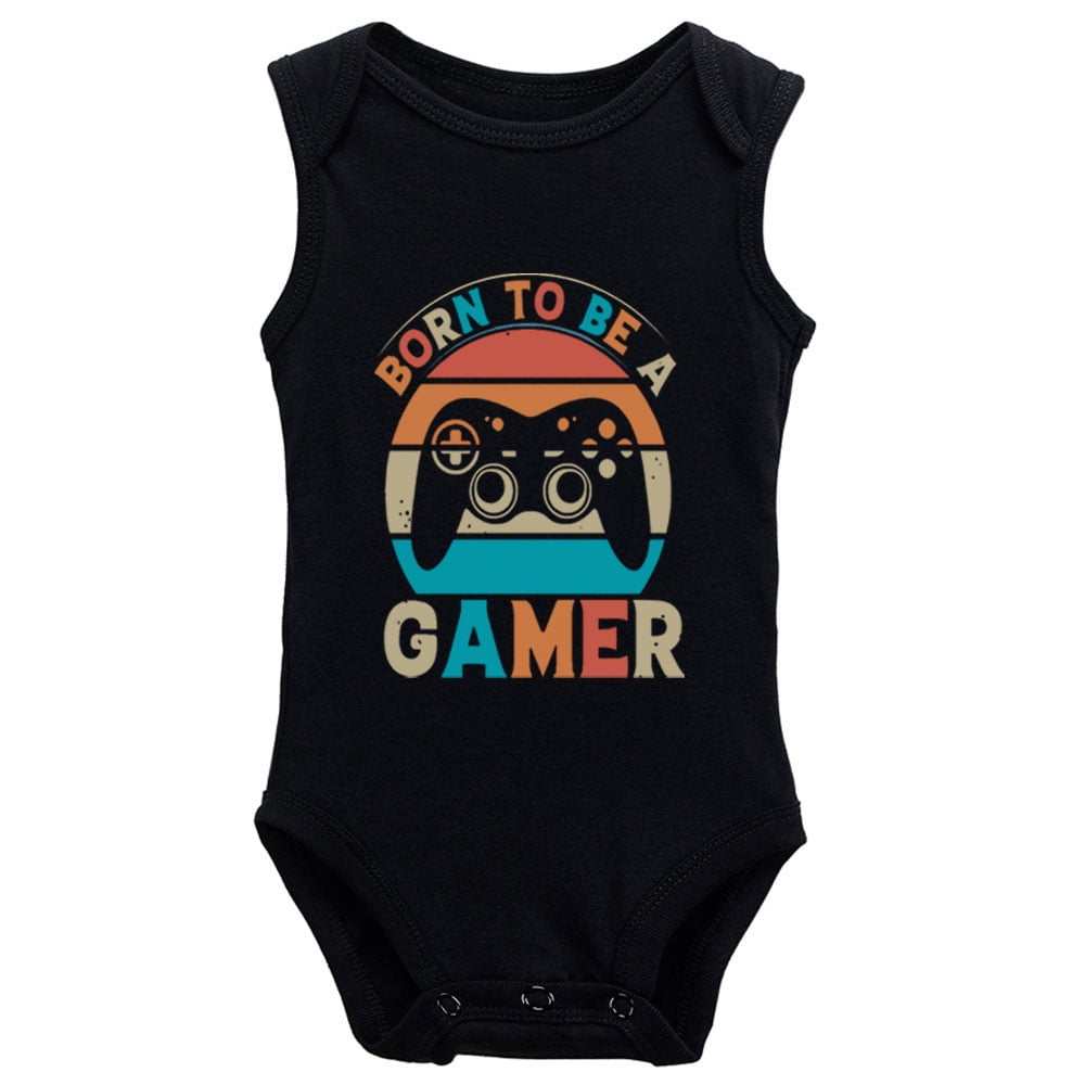Born To Be A Gamer Baby Creeper Romper Infant One-Piece Sleeveless ...