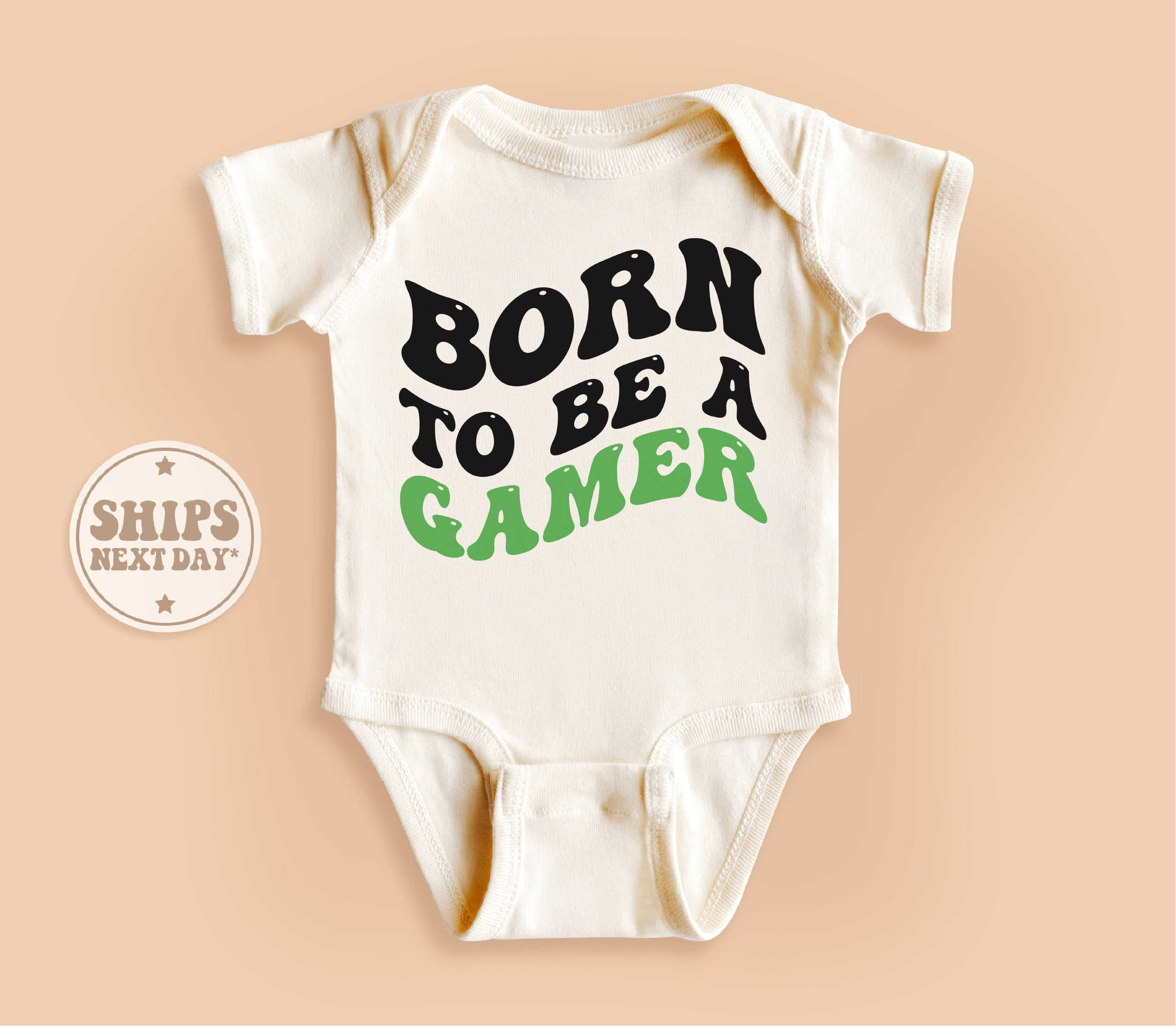 Born To Be A Gamer Onesie, Gamer Baby Bodysuit, Funny Natural Baby Gift ...