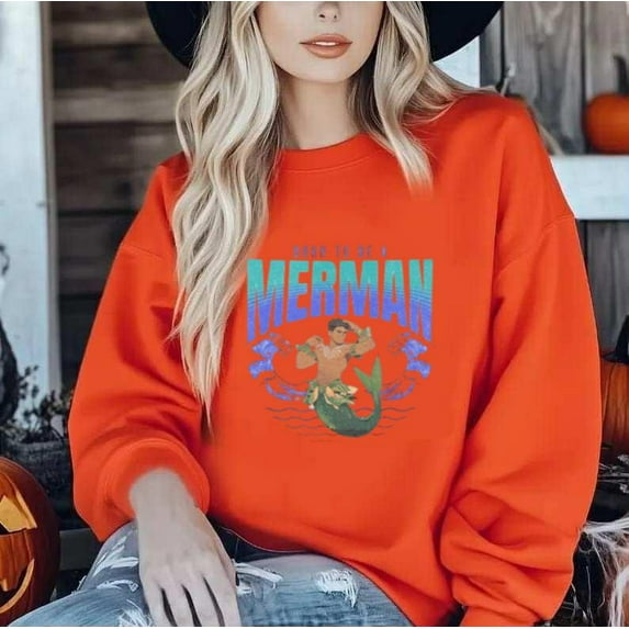 Born To Be A Merman Funny Fantasy Retro Ocean Beach Lover Sweatshirt ...
