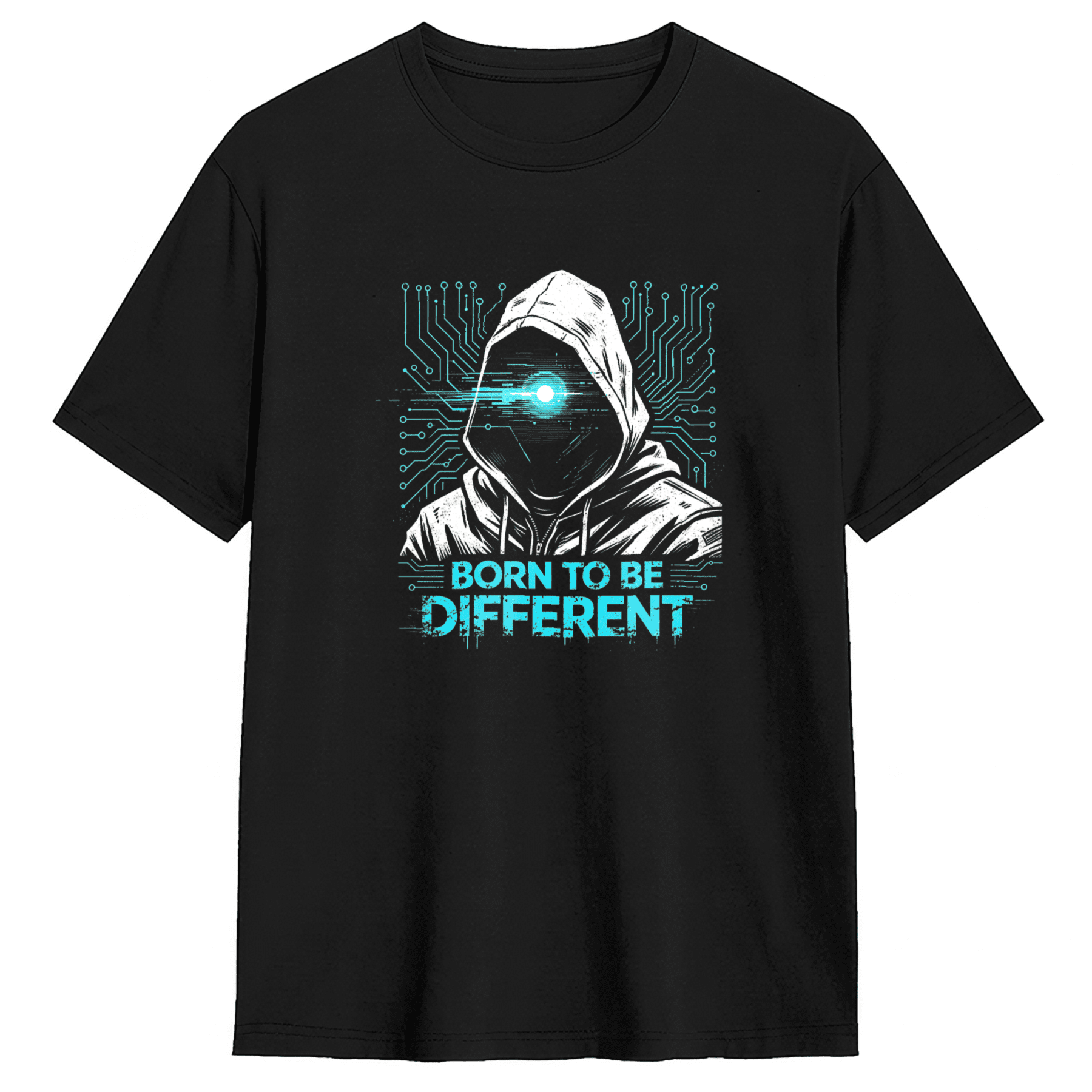 Born To Be Different Hacker Retro Graphic Tee For Men, Cool Tech Cotton ...
