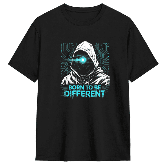 Born To Be Different Hacker Retro Graphic Tee For Men, Cool Tech Cotton ...