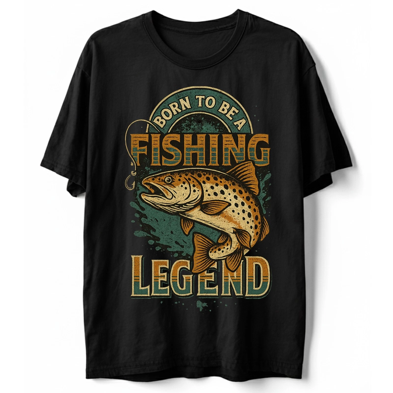 Born To Be Fishing Legend Angler Fish Outdoor Sport Vintage Unisex T ...