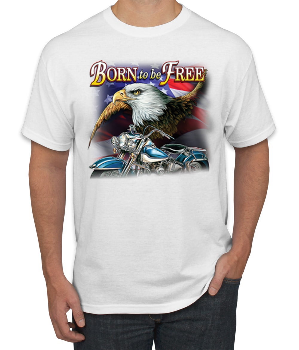 Born To Be Free Blad Eagle and American Flag Cars and Trucks Men's ...