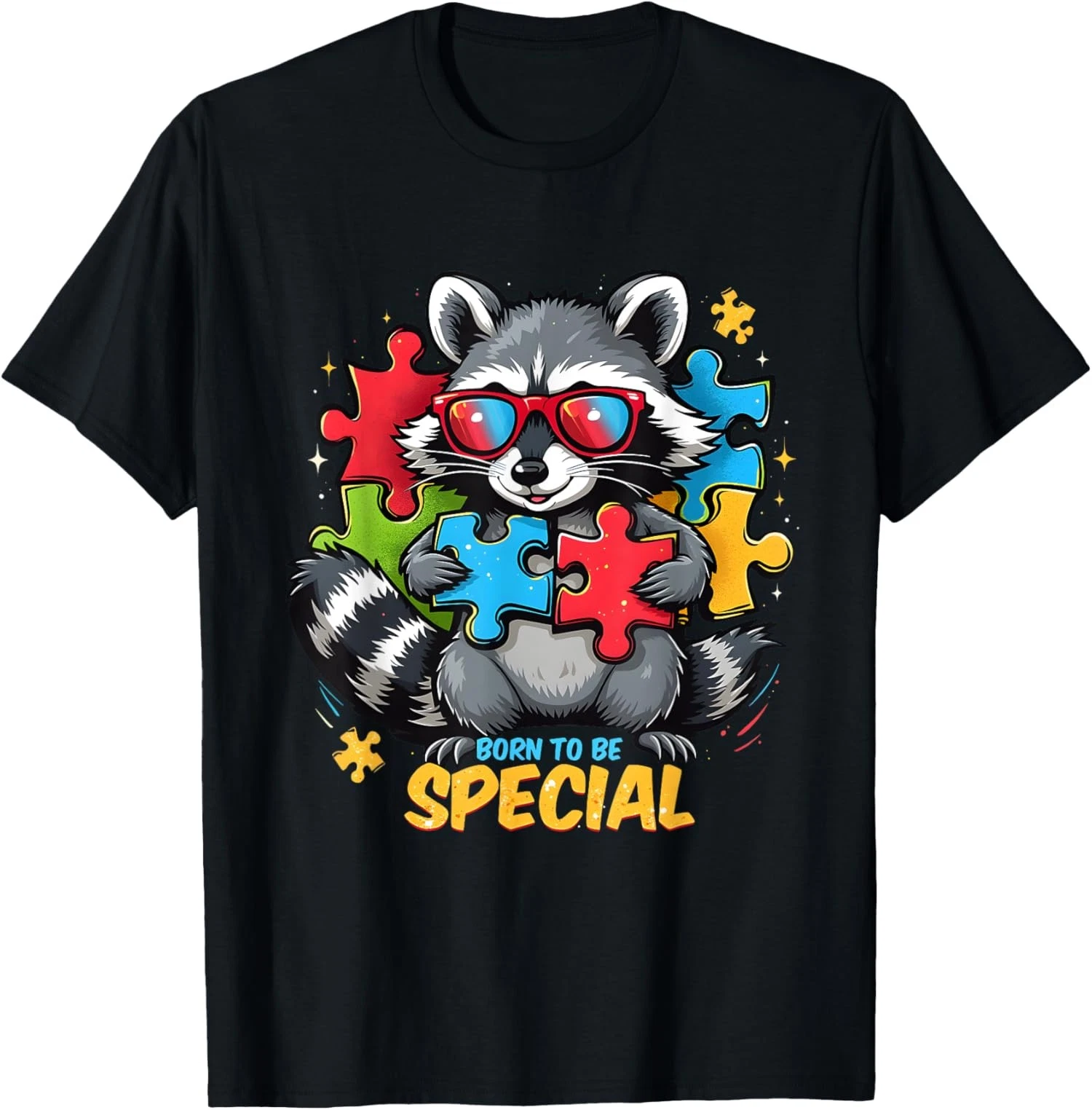 Born To Be Special Cute Raccoon Meme Autism New H44484 Unisex T-Shirt ...