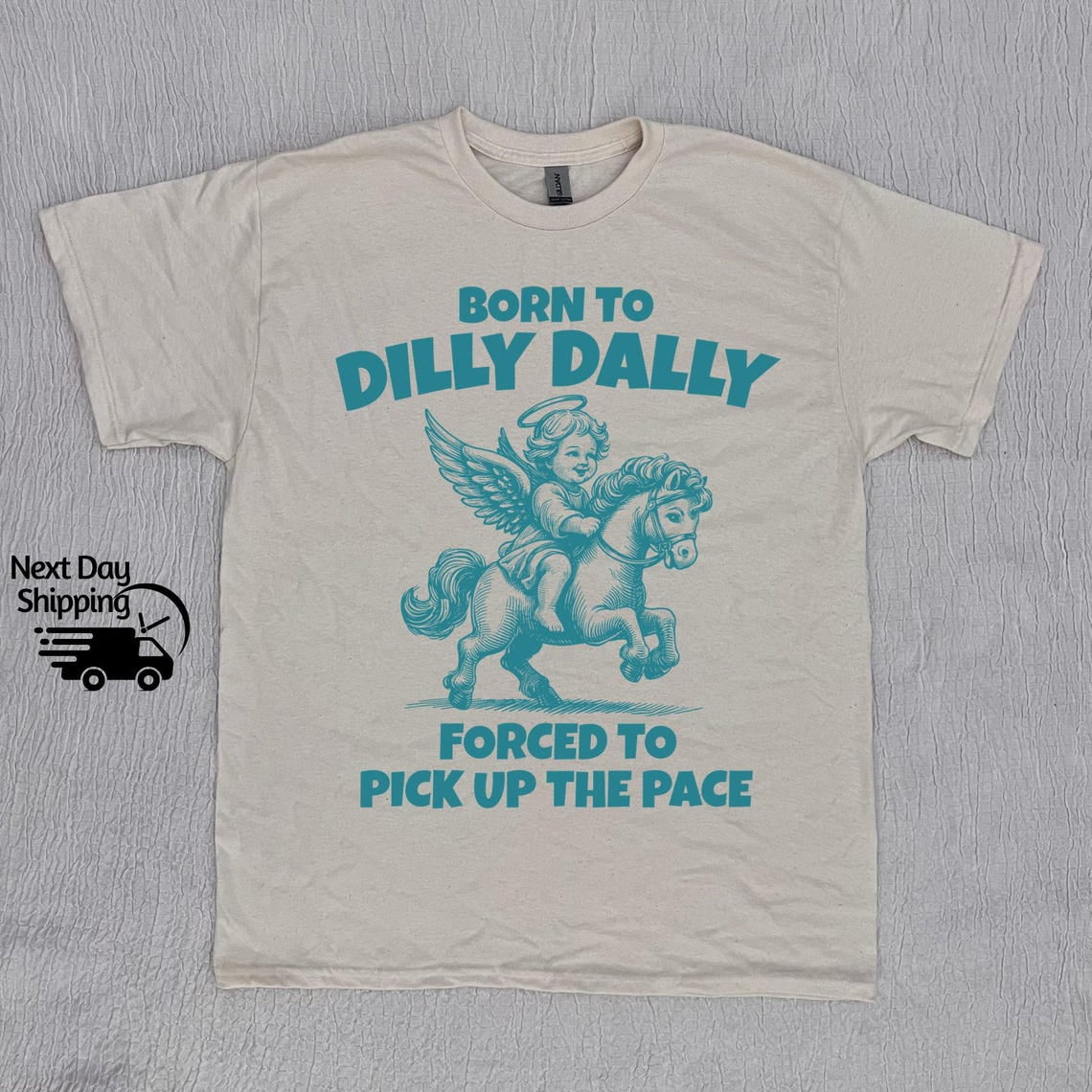 Born To Dilly Dally Angel Riding Pony T-Shirt - Walmart.com