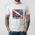 Born To Dive Scuba Diver Down Shredded Flag Marine Life T Shirt Top,for ...