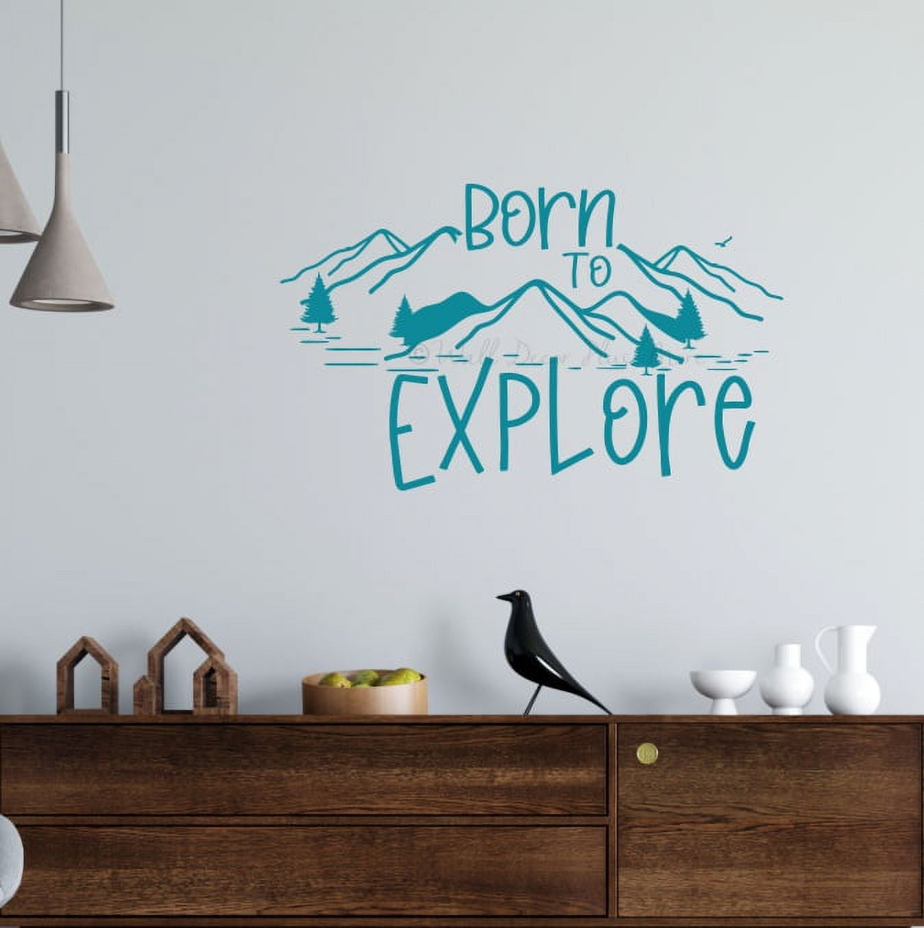 Born To Explore Explorer Kids Room Decor Wall Decal Mountains Sticker ...