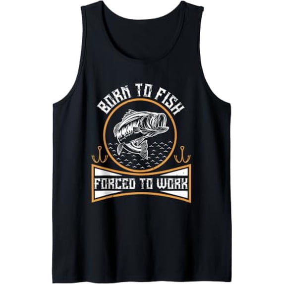 Born To Fish Forced Work Fishing Tank Top Size S-3XL - Walmart.com