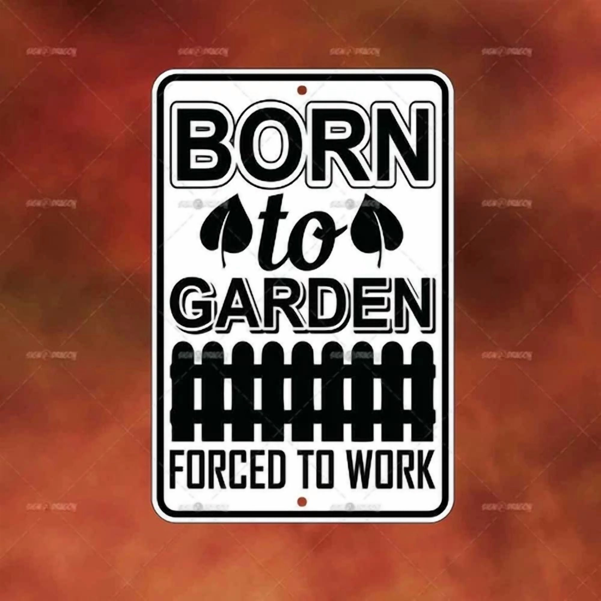 Born To Garden Metal Sign Home Room Wall House Novelty Art Gift Decor ...