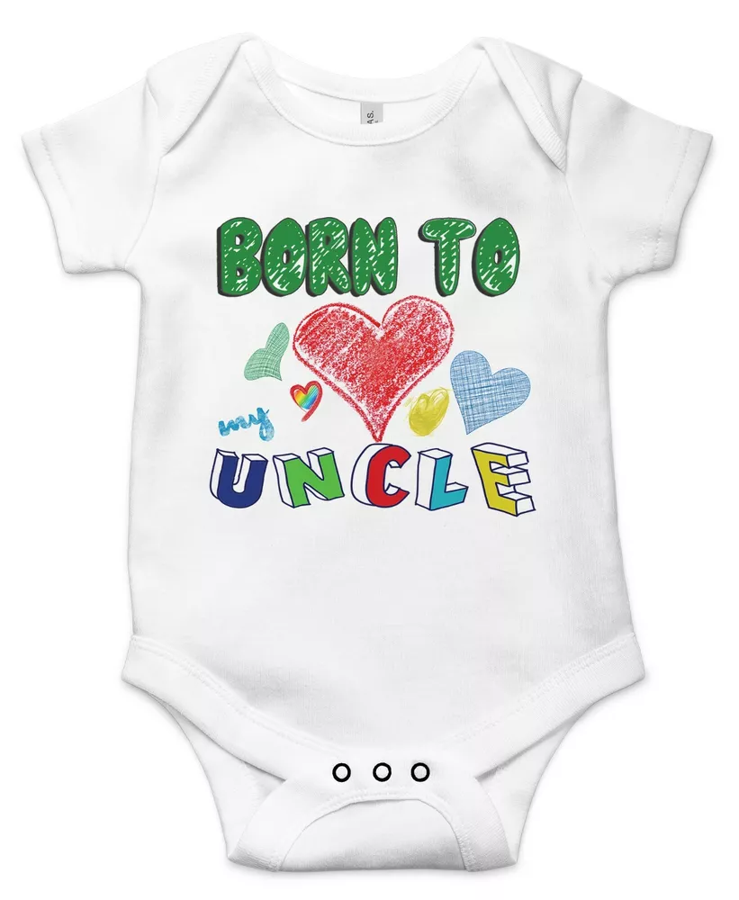 Born To Love My Uncle Best Shower Gift Cute Funny Infant Message Baby ...