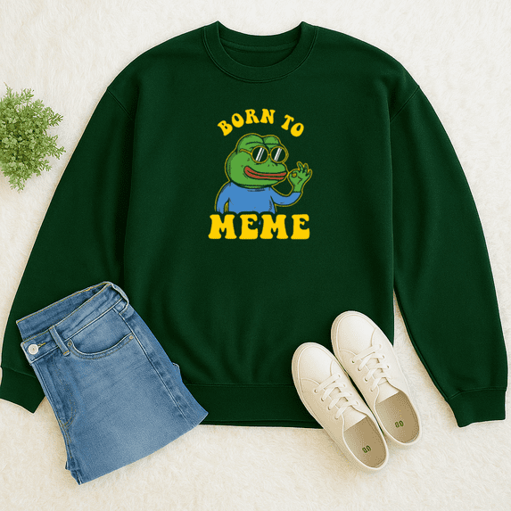 Born To Meme Funny Retro Cartoon Graphic Inspired Cozy Casual ...