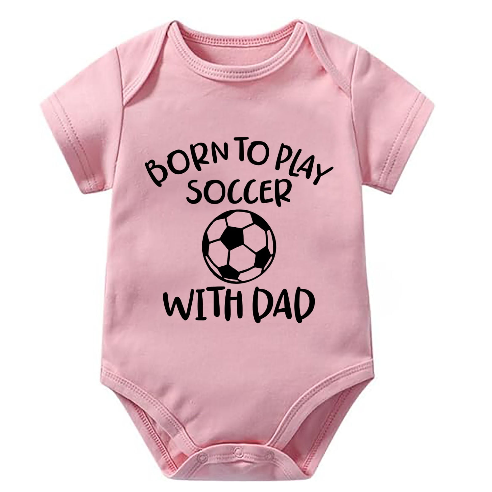 Born To Play Soccer With Dad Baby Clothes Newborn Short Sleeve Take ...