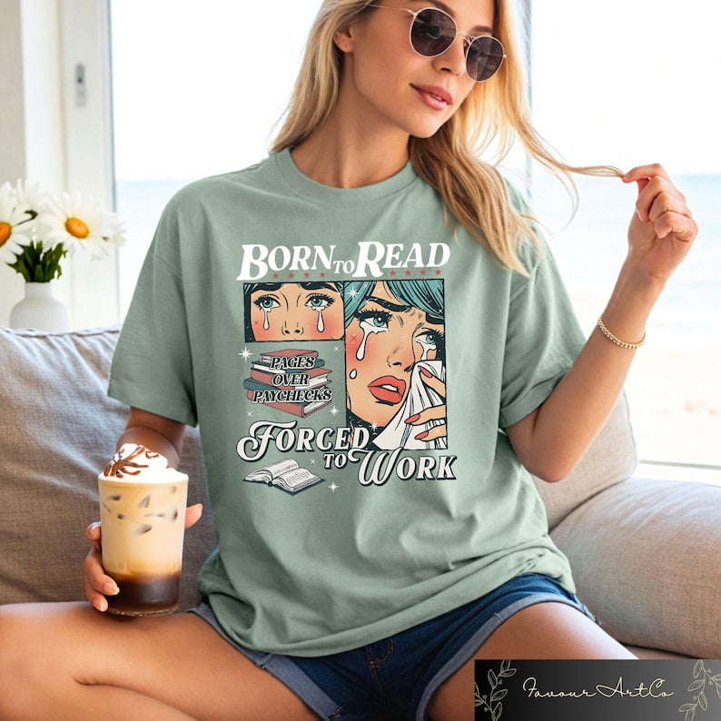 Born To Read Bookish Shirt, Funny Reader Book Addict Tee, Spicy Books ...