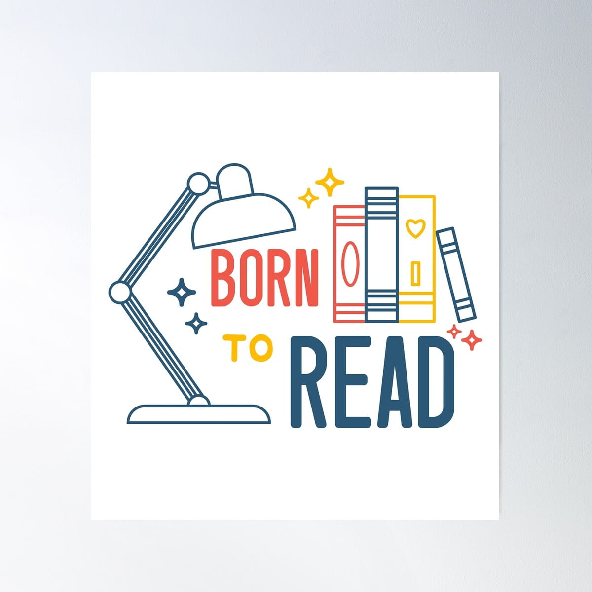 Born To Read Poster Wall Art, Modern Wall Decor For Living Room Bedroom ...