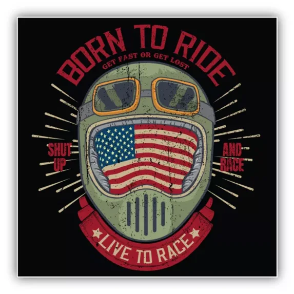 Born To Ride Live To Race Slogan Sticker Phone Decal Water Bottle ...