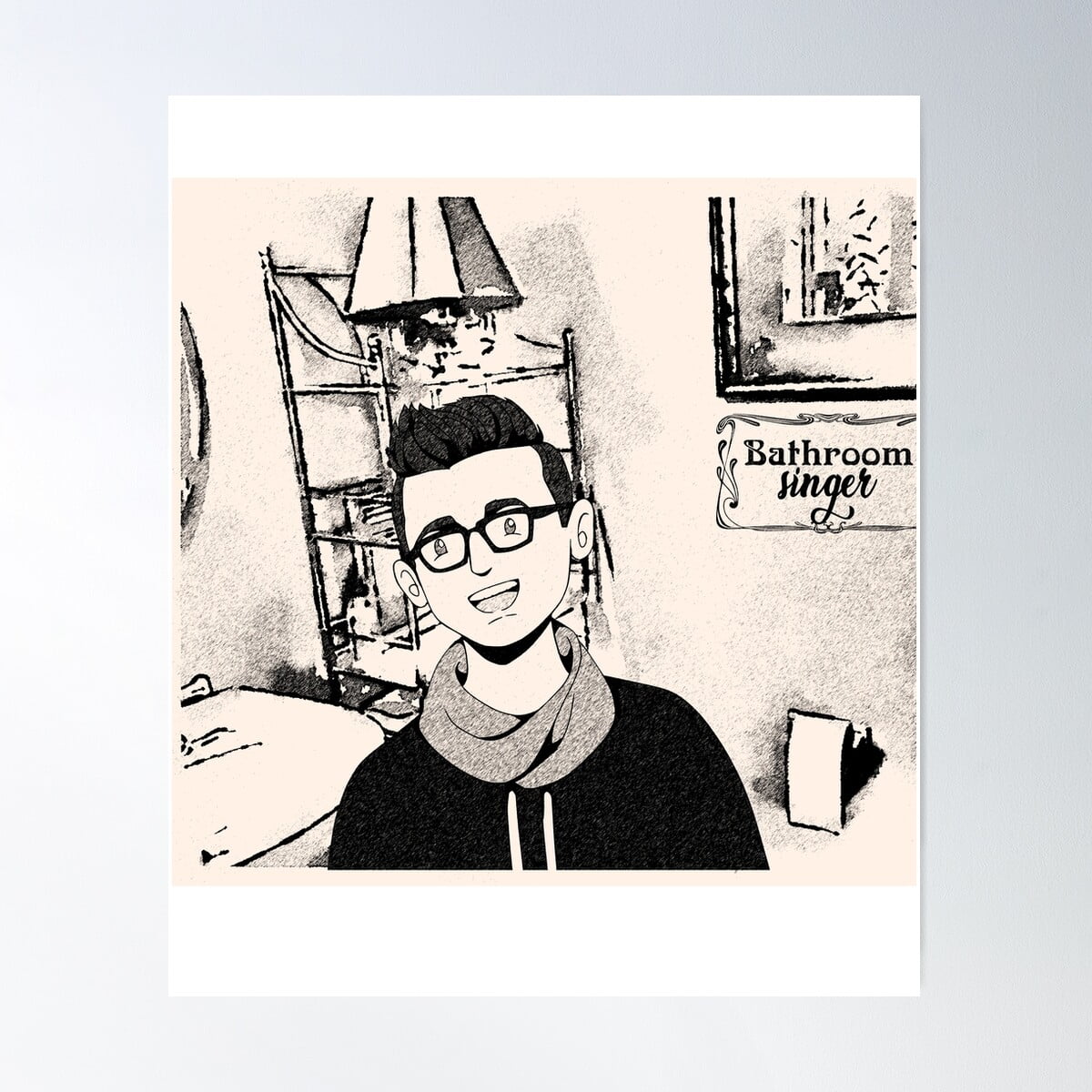 Born To Sing In The Shower Bathroom Singer Poster Wall Art, Modern Wall ...