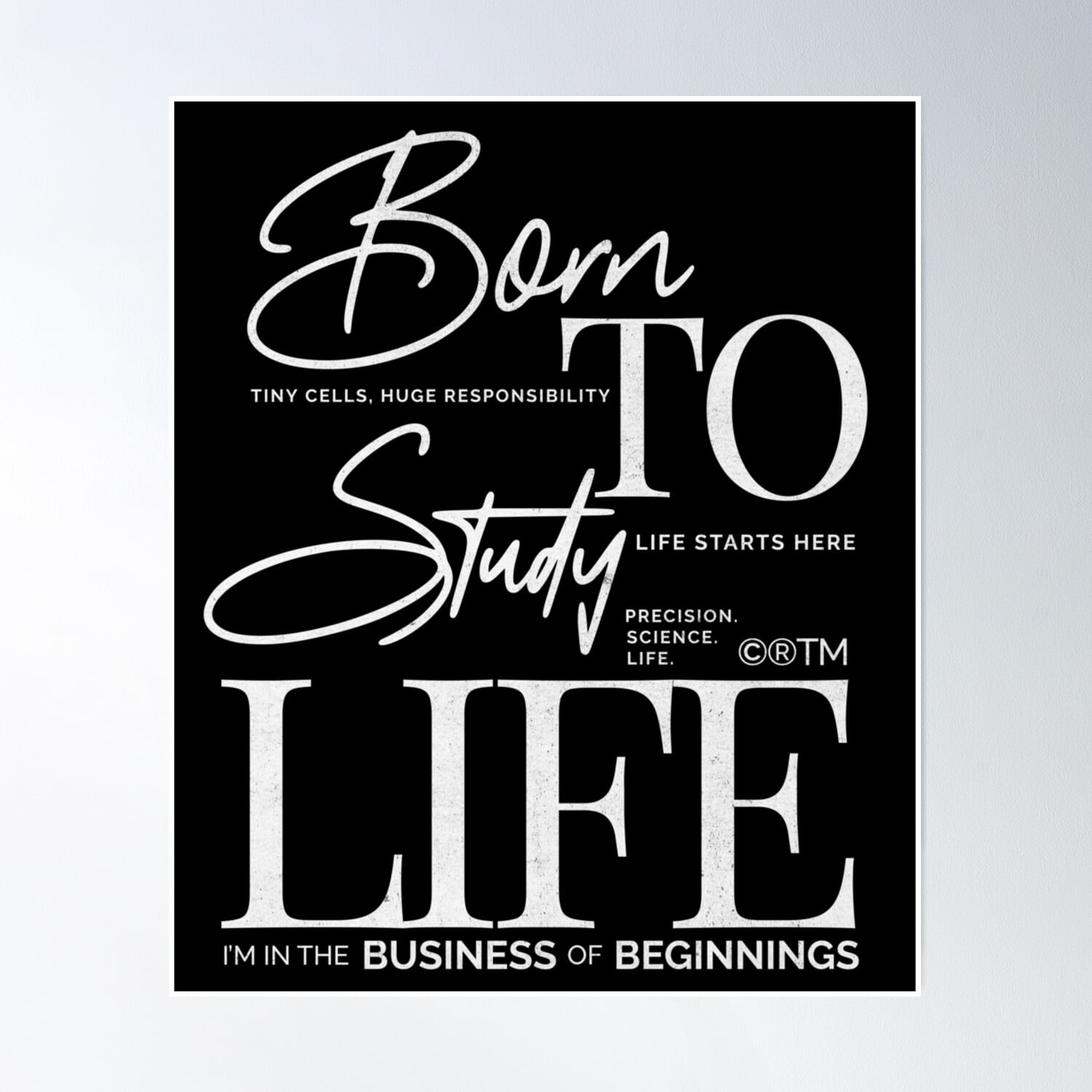 Born To Study Life Embryologist Quote Gift Idea Embryology Poster Wall ...