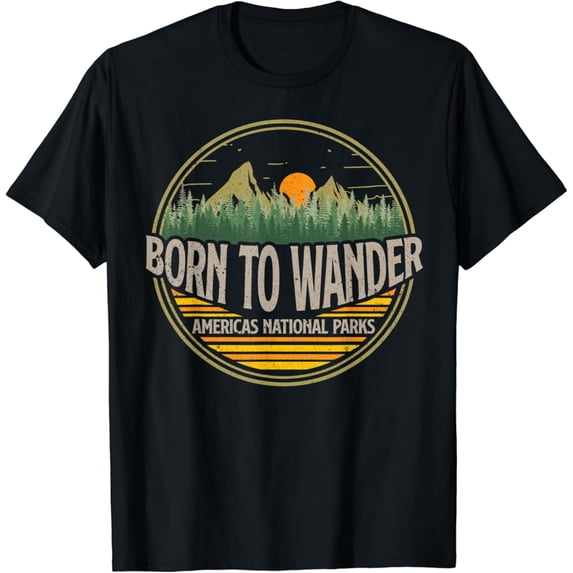 Born To Wander Americas National Parks Vintage Retro Men & Women T ...