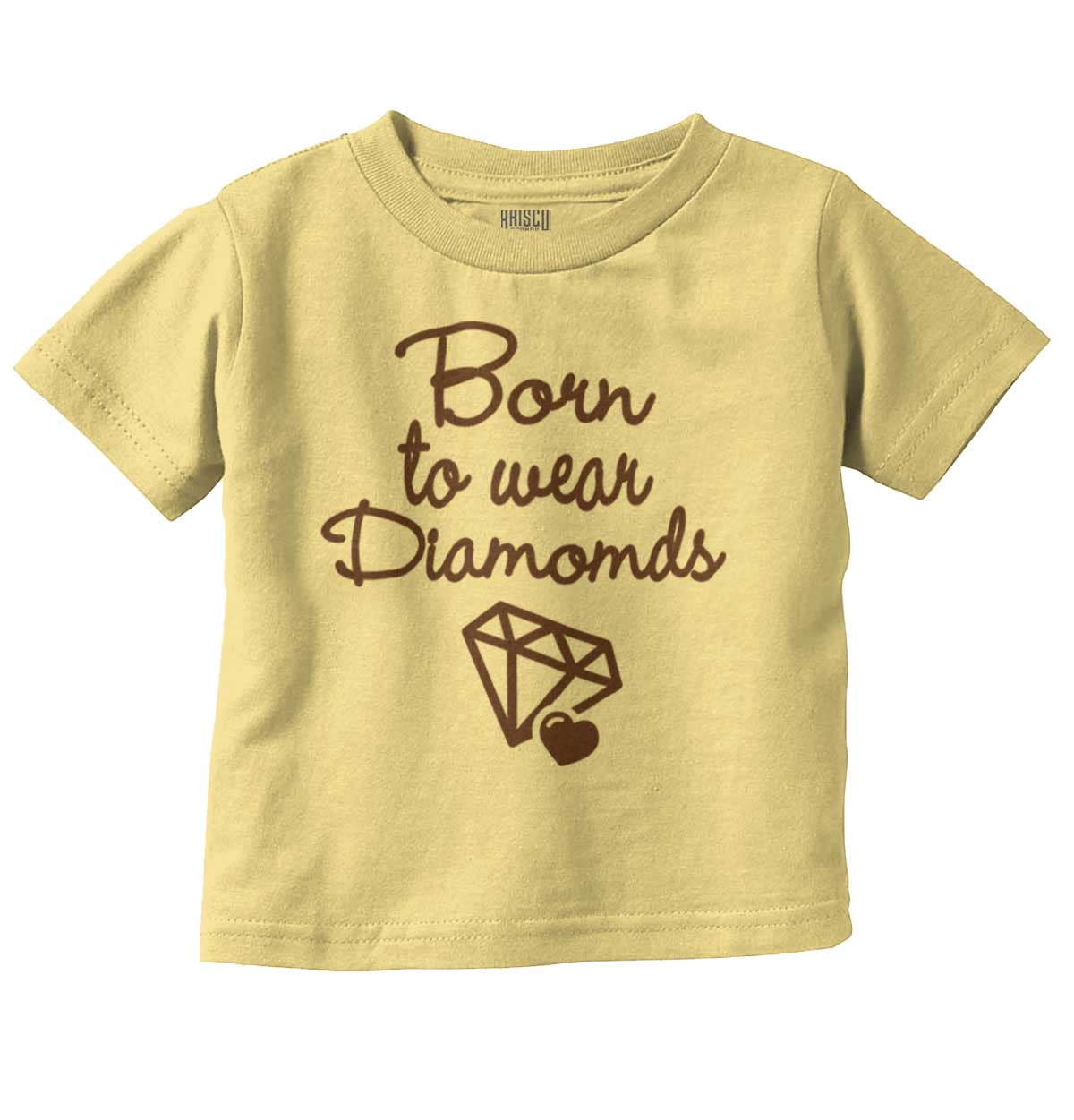 Born To Wear Diamonds Cute Cursive Youth T Shirt Tee Girls Infant ...