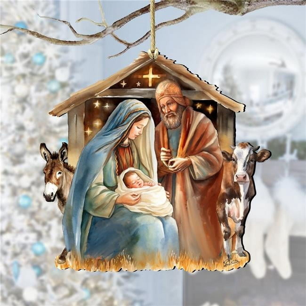 Born Under Bright Star Nativity Wooden Ornaments by G. DeBrekht ...