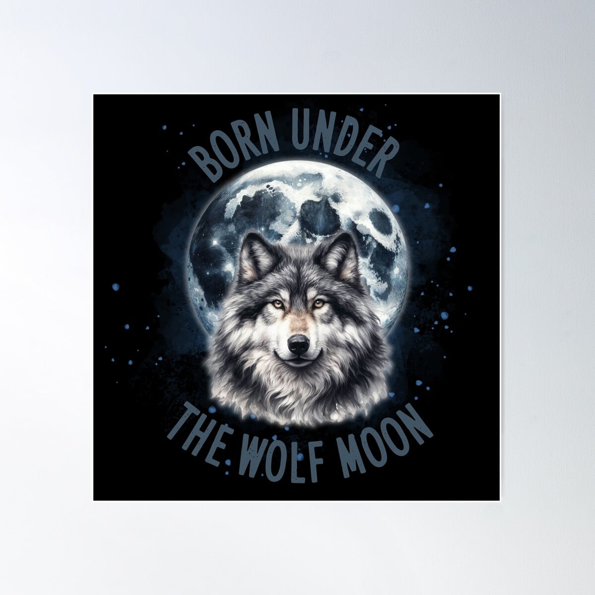 Born Under The Wolf Moon Poster Wall Art, Modern Wall Decor For Living ...