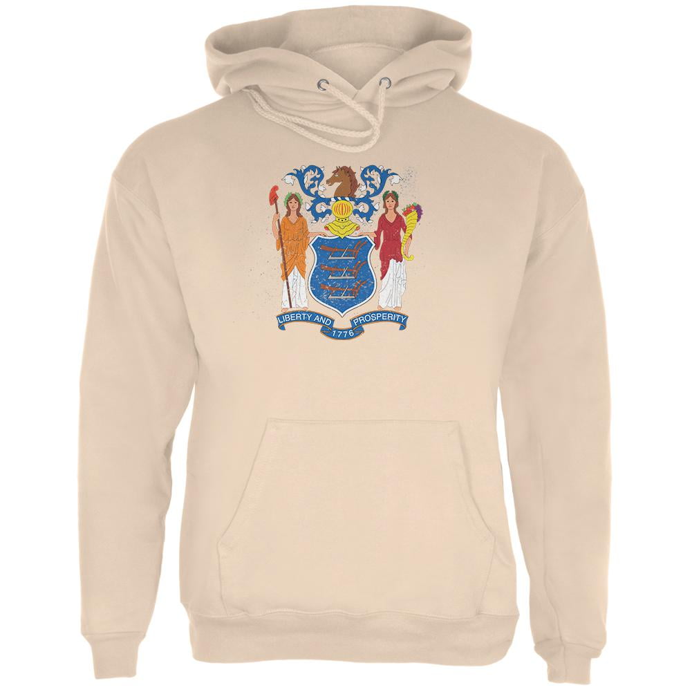Born and Raised New Jersey State Flag Mens Hoodie Sand MD - Walmart.com