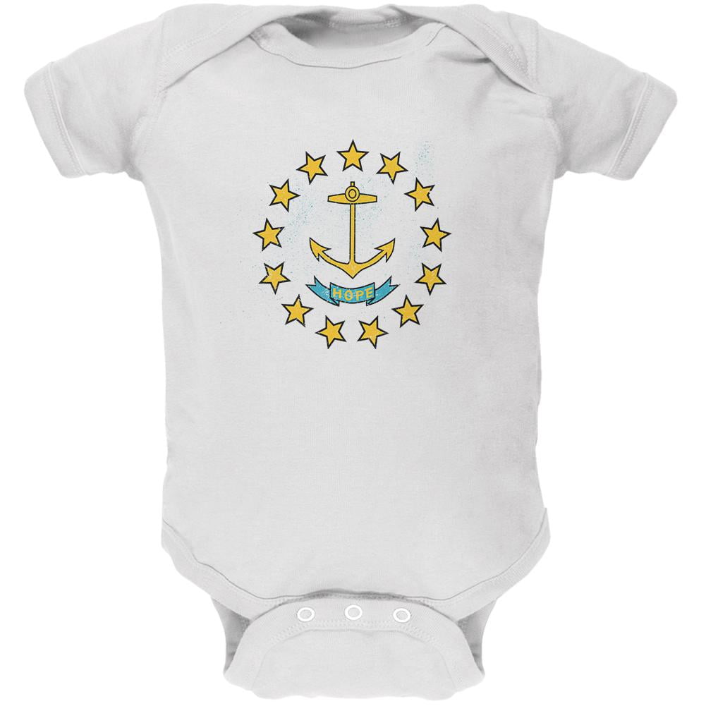 Born and Raised Rhode Island State Flag Soft Baby One Piece White 3-6 M ...