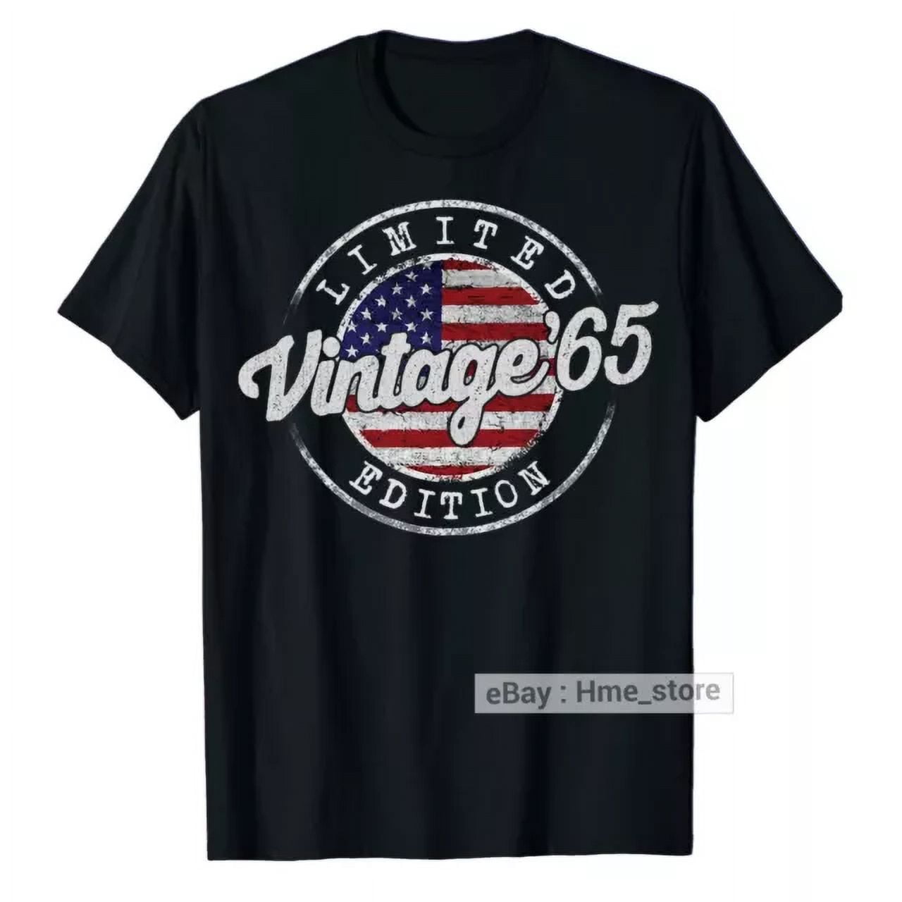 Born in 1965 Birthday 60 Years Old T-Shirt USA Flag 60th Bday Tee Gifts ...