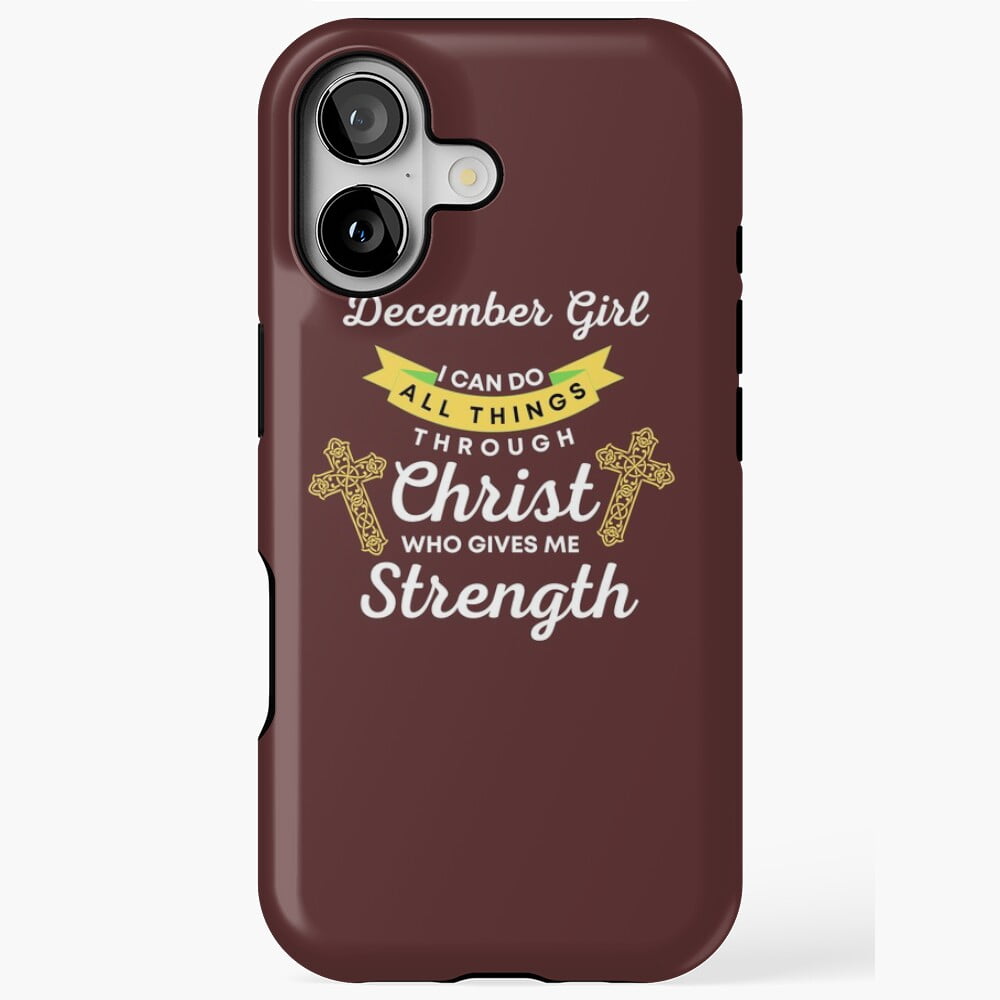 Born in December Girl Christian Gift Quote iPhone Case 17 16 15 14 13 ...