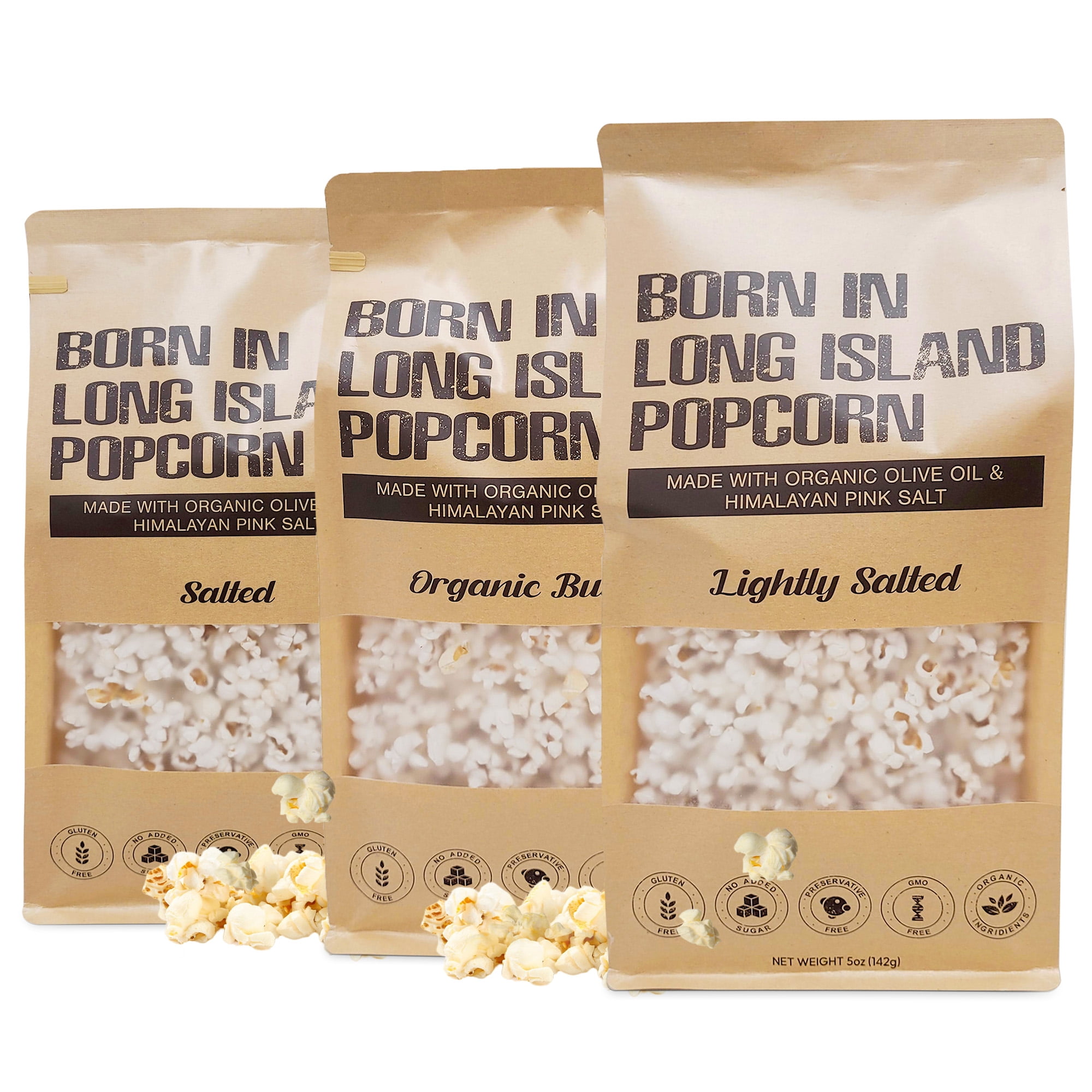 Born in Long Island Popcorn | Variety Pack (pack of 3), 5 oz | Gluten ...